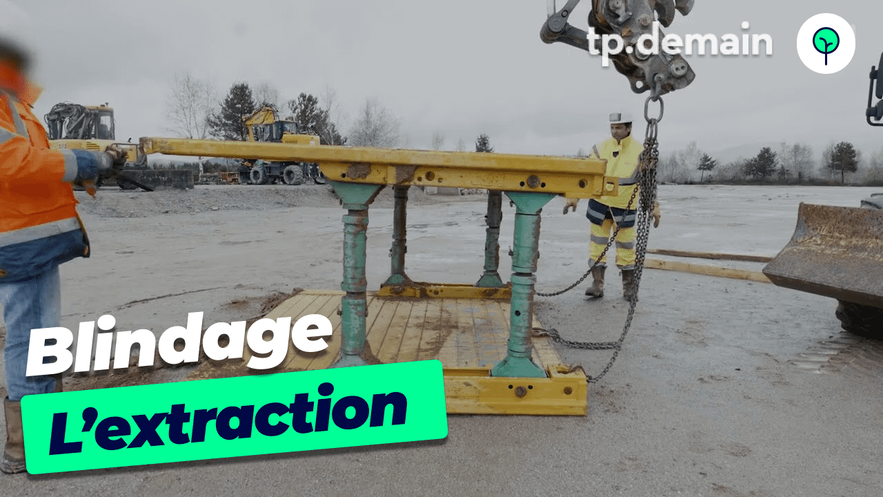 Blindage d'une tranchée : extraction du blindage - tp.demain